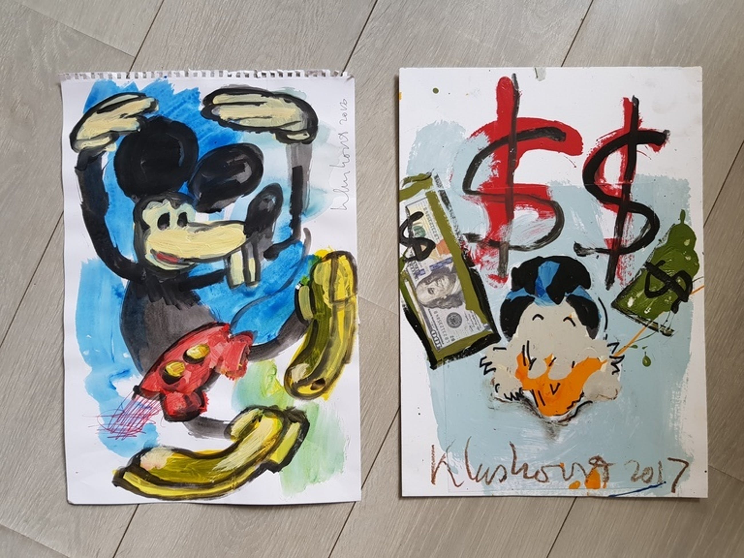 Peter Klashorst - Peter Klashorst - origineel werk - serie Mickey Mouse ... Peter Klashorst - Peter Klashorst - origineel werk - serie Mickey Mouse ...