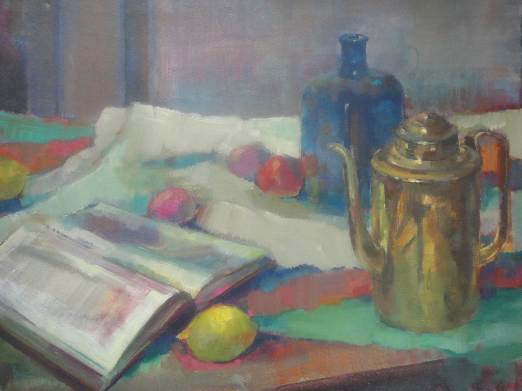 Geert Geerligs - Geert Geerligs, olieverf op doek, gevarieerd stilleven ...