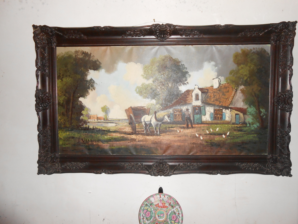 Henri Daniel Verbeeck - Groot boerentafereel met paard Henri Daniel ...