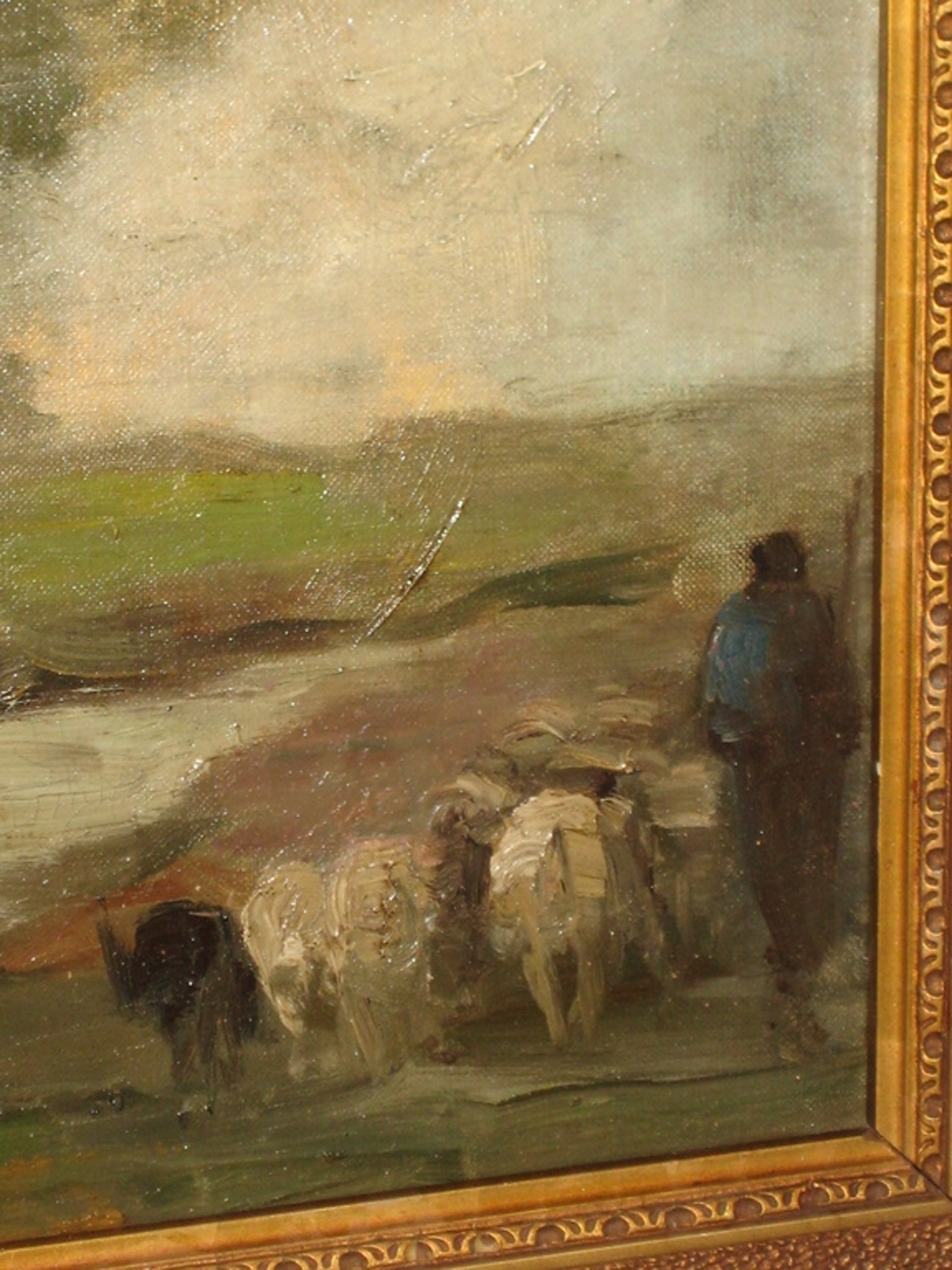 Albertus J. Sap van Drenthe - 19e eeuws landschap olieverf op doek gesigneerd Verkocht ...