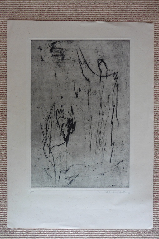 Wout van Heusden - Wout van Heusden, Gestalte, ets, 1952 Verkocht ...