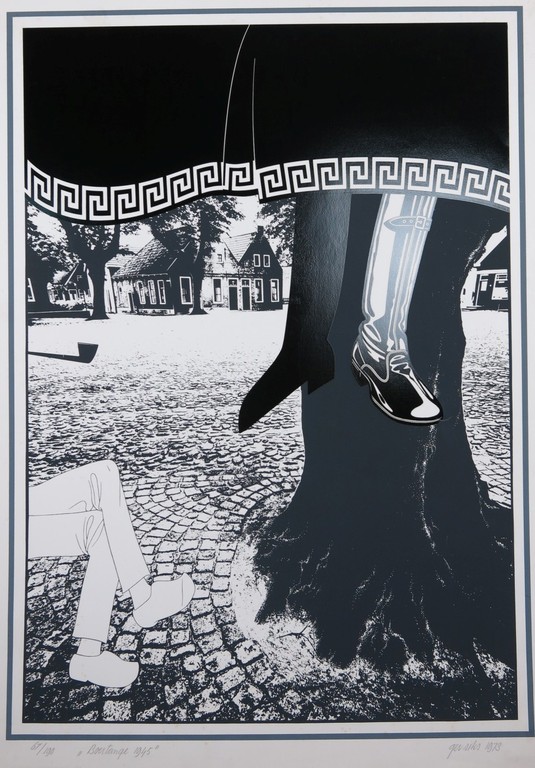 Ger Siks - Ger Siks: Zeefdruk, Boertange 1945 Verkocht | Kunstveiling.nl