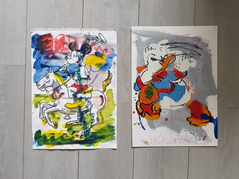 Peter Klashorst - Peter Klashorst - origineel werk - serie Mickey Mouse ... Peter Klashorst - Peter Klashorst - origineel werk - serie Mickey Mouse ...