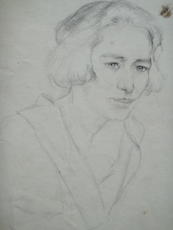 Albert Mulder - Albert BJ Mulder, tekening, portret van vrouw Verkocht ...