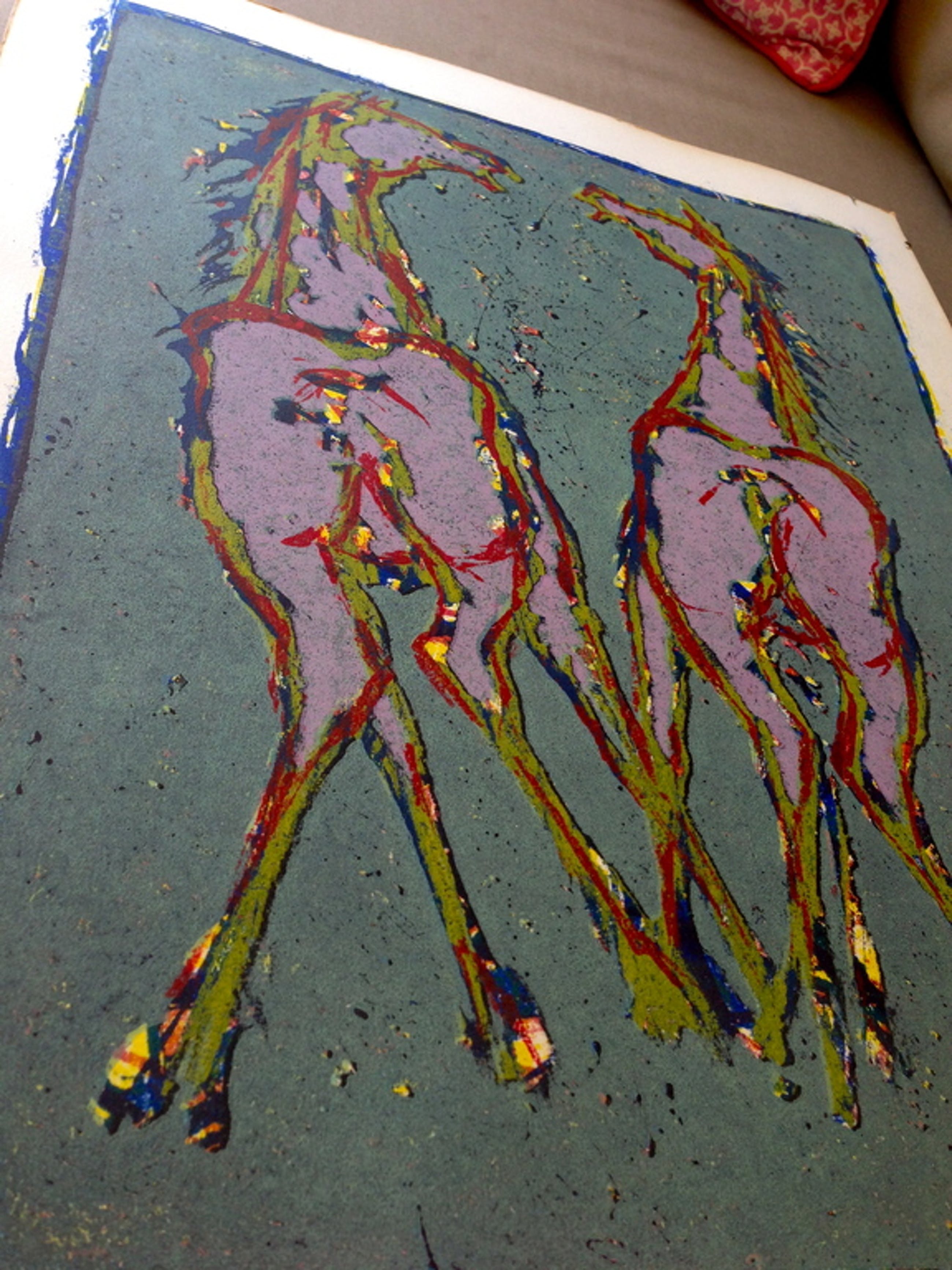 Jan Bezemer - Jan Bezemer, Kleurenlitho, Ontmoeting Verkocht ...