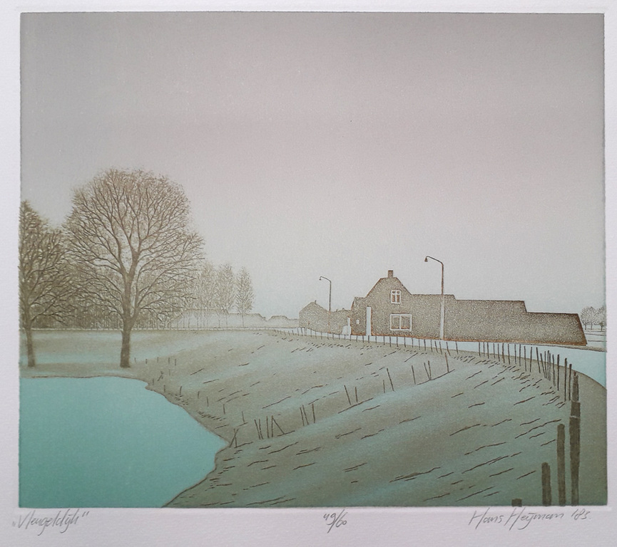 Hans Heijman - Hans Heijman, ets, Vleugeldijk 1985 Verkocht ...