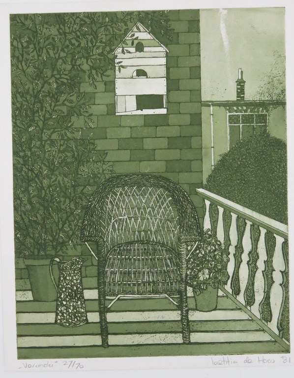 Laetitia de Haas: Ets en Aquatint, Veranda Verkocht | Kunstveiling.nl Laetitia de Haas: Ets en Aquatint, Veranda Verkocht | Kunstveiling.nl