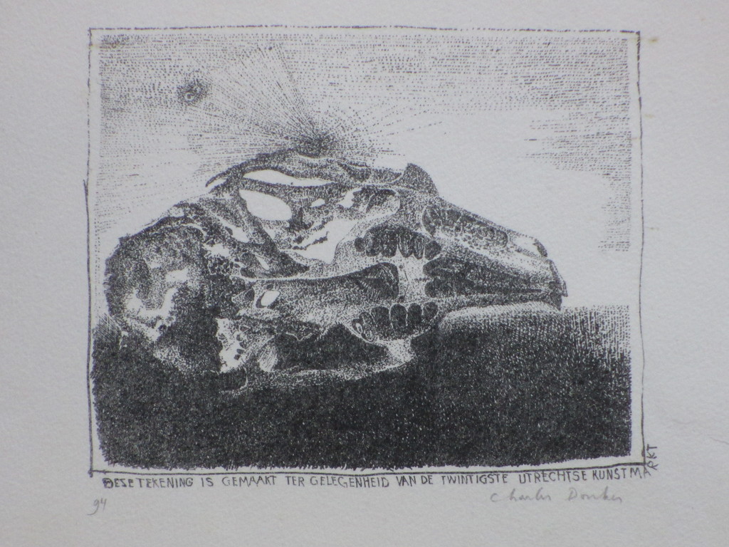 Charles Donker - Charles Donker, Schedel, Litho Verkocht | Kunstveiling.nl