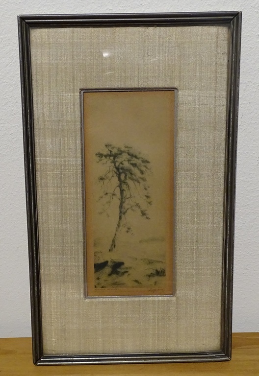 Dirk Harting - Dirk Harting (1884-1970) -- Ets -- Eenzame boom Verkocht ...