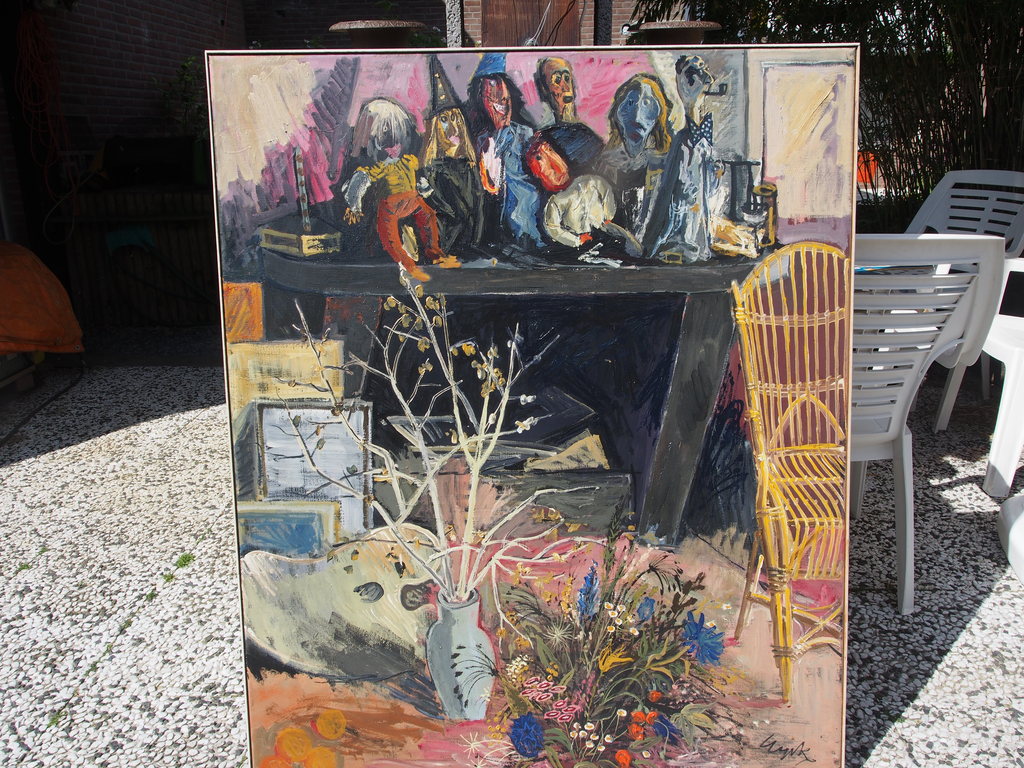 Charles Eyck - Openhaard in atelier kopen? Bied vanaf 2200! | Kunstveiling.nl