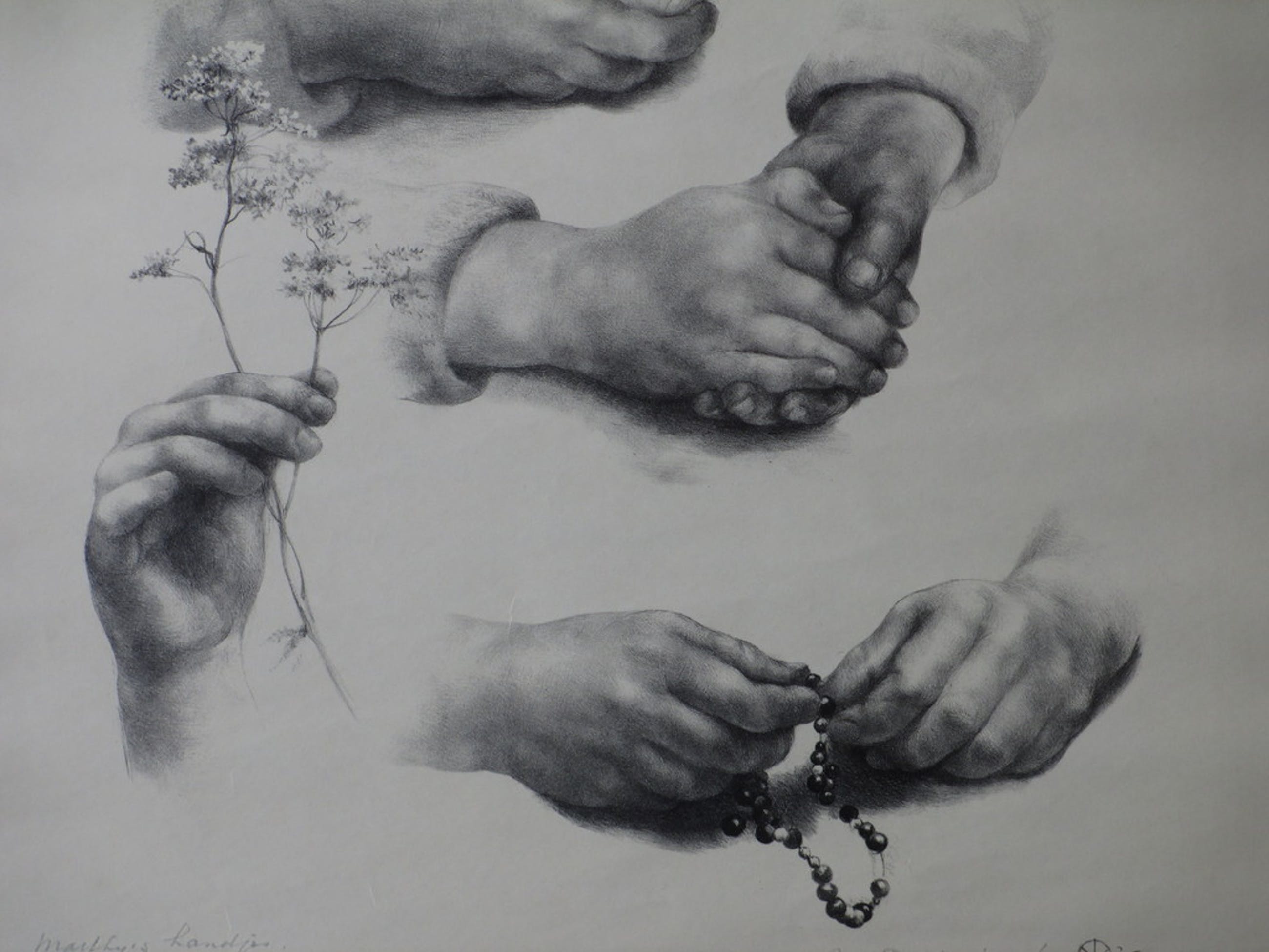 Aart van Dobbenburgh - Aart van Dobbenburgh, Marthy's handjes, Litho Verkocht | Kunstveiling.nl