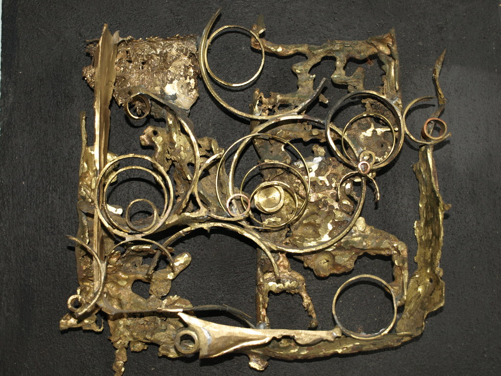 HERBERT SEILER (1928-2008) : Wandsculptuur van metaal – Gesigneerd ...