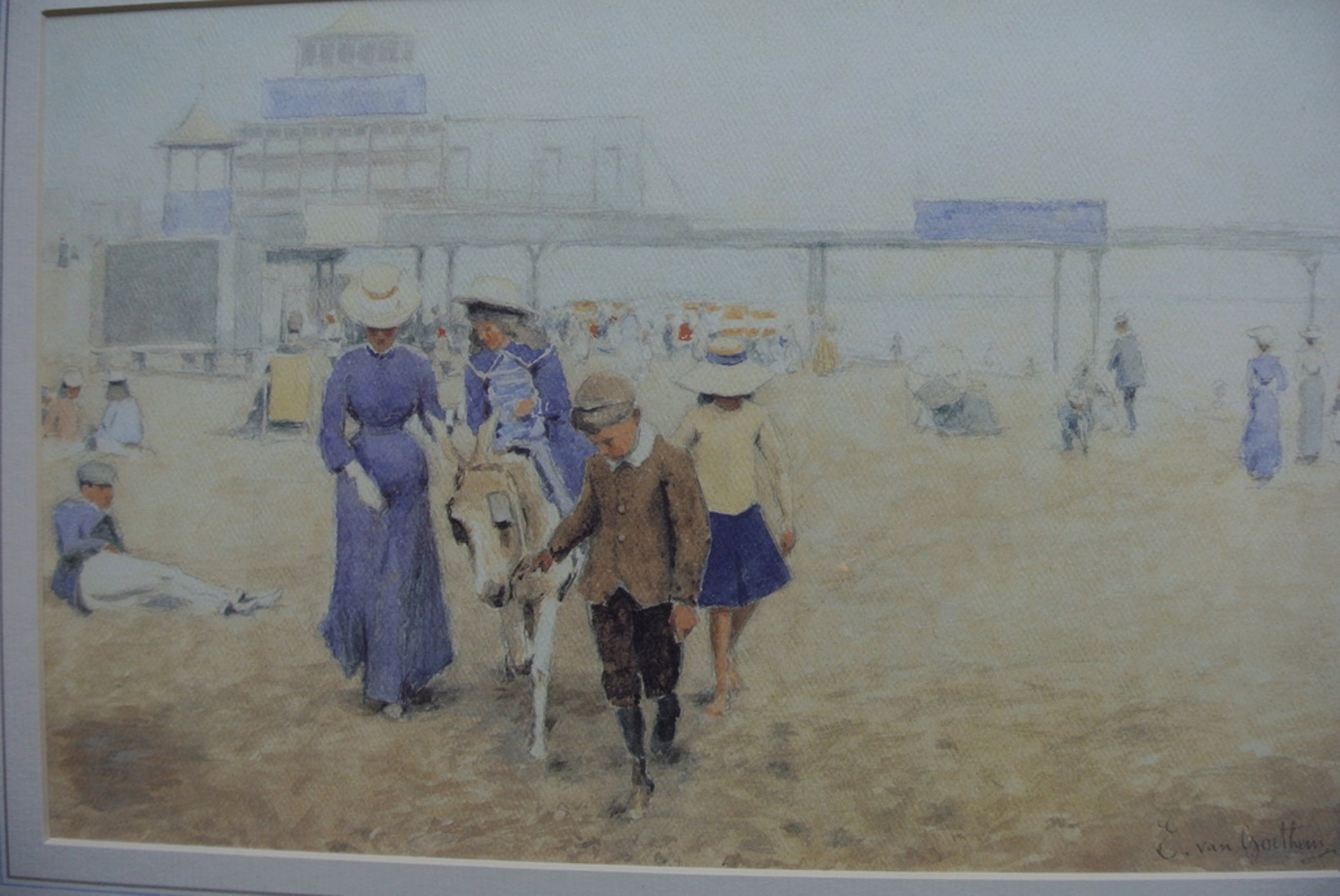 Edward Van Goethem - E.VAN GOETHEM. 5 Aquarellen in klassiek ...