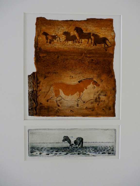 Han van Hagen - Han van Hagen - 2 etsen: paarden Verkocht | Kunstveiling.nl