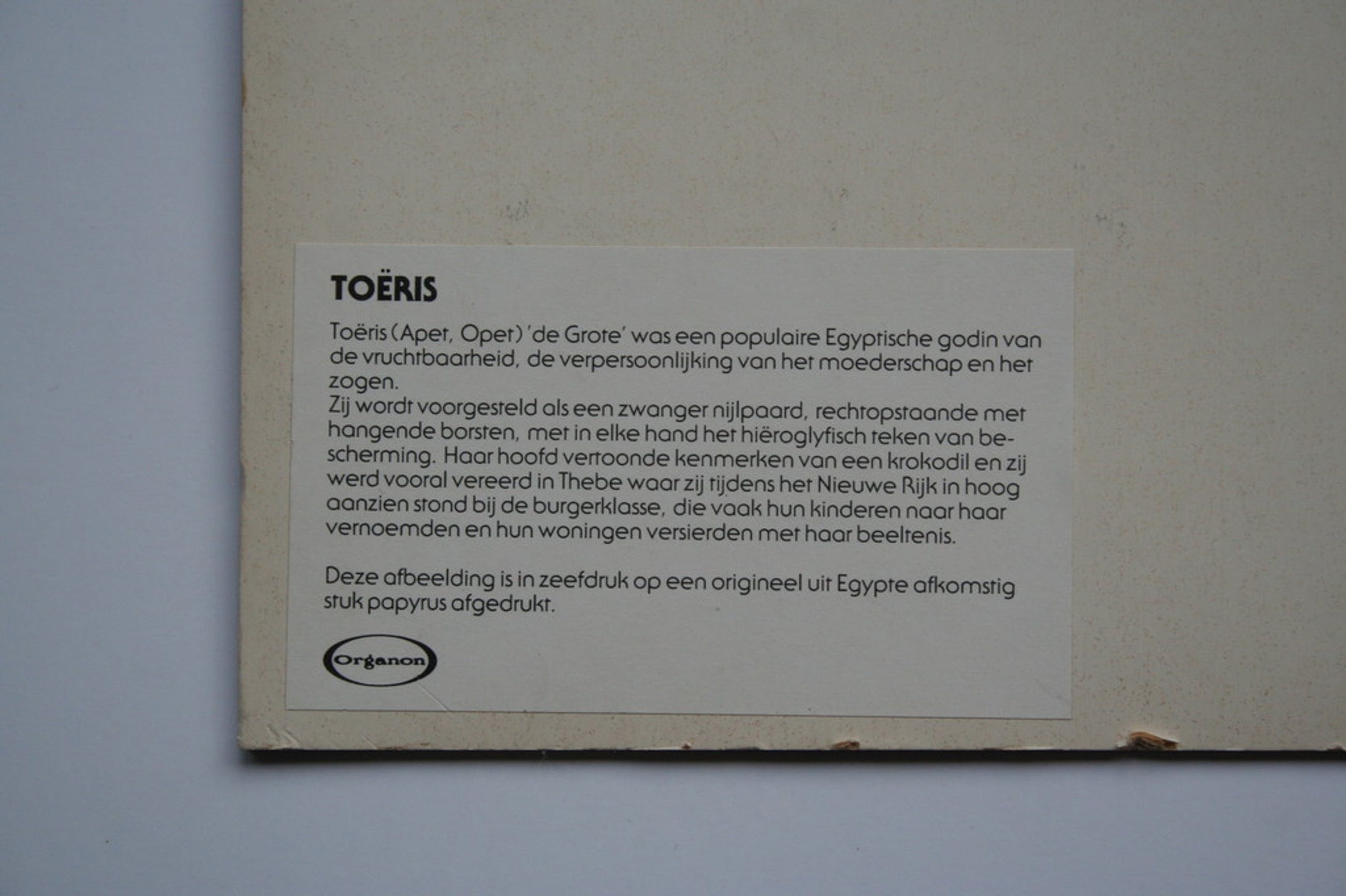 Egyptische godin Toeris, zeefdruk op papyrus Verkocht | Kunstveiling.nl