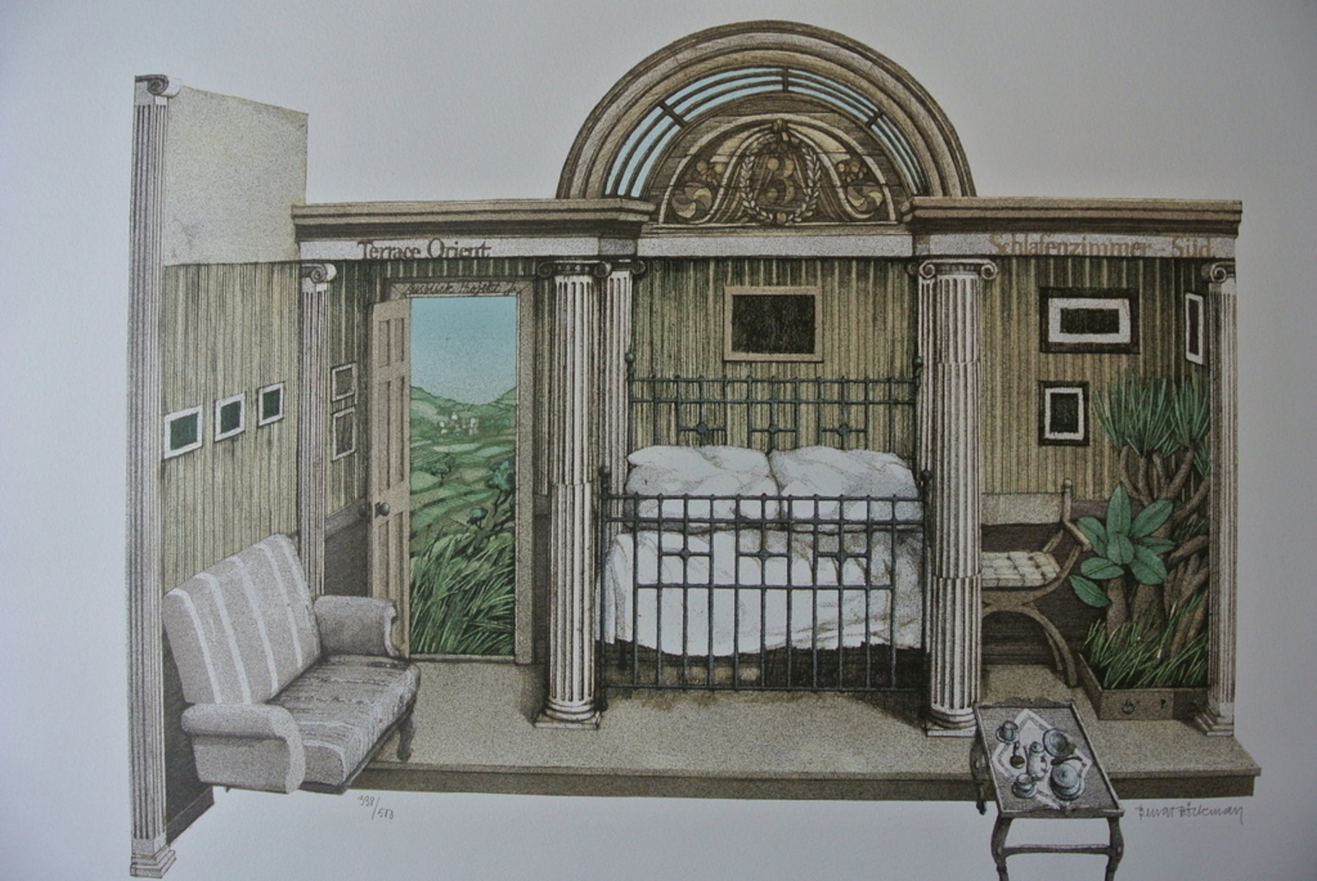 BENGT BÖCKMAN. -Terrace Orient- Litho. Handgesigneerd. 1981 Verkocht ...