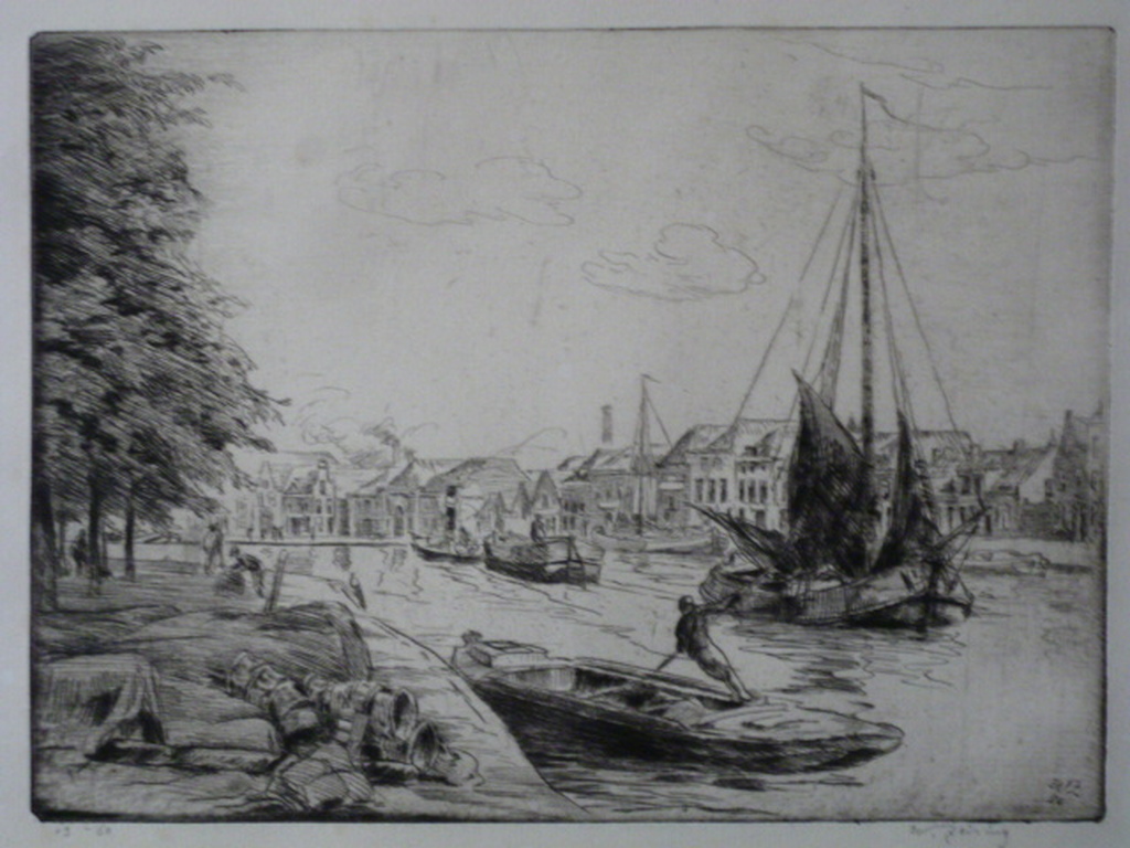 Walter Zeising - Walter Zeising - ets - Het Donkere Spaarne, Haarlem ...