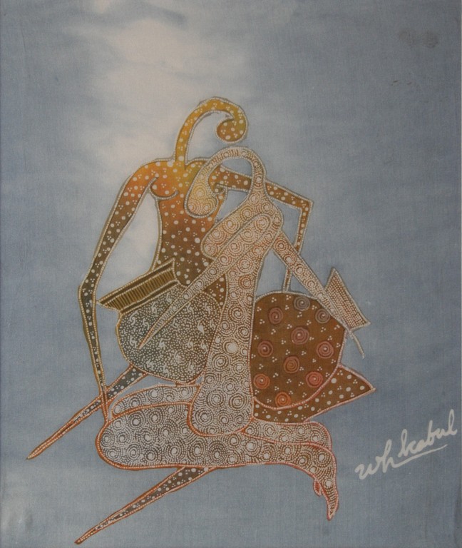 Wiji Hartono Kabul, batik beschildering op zijde, gesigneerd Verkocht ...