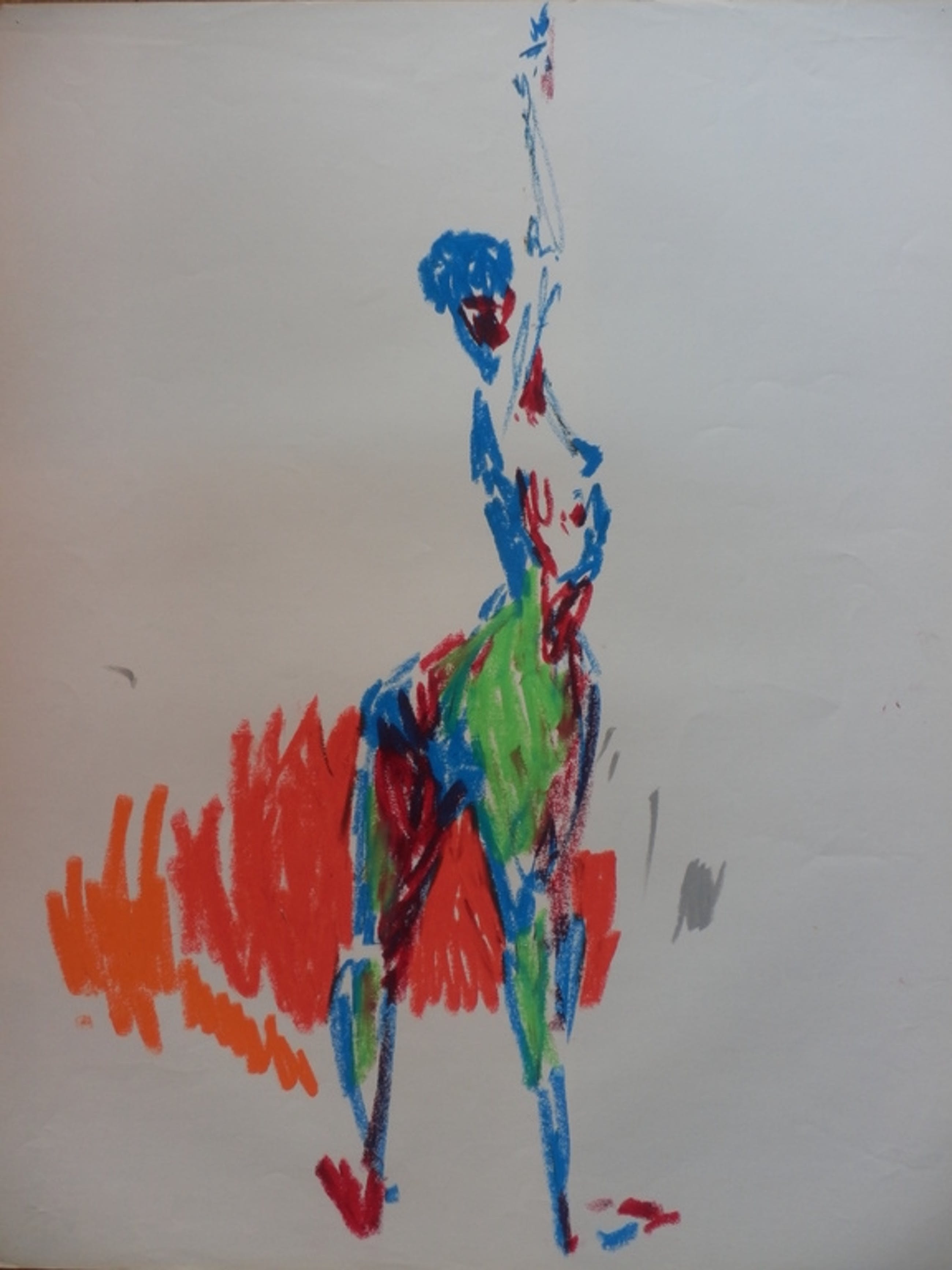 JUUL NEUMANN Pastelkrijttekening op papier STAAND NAAKT Verkocht ...