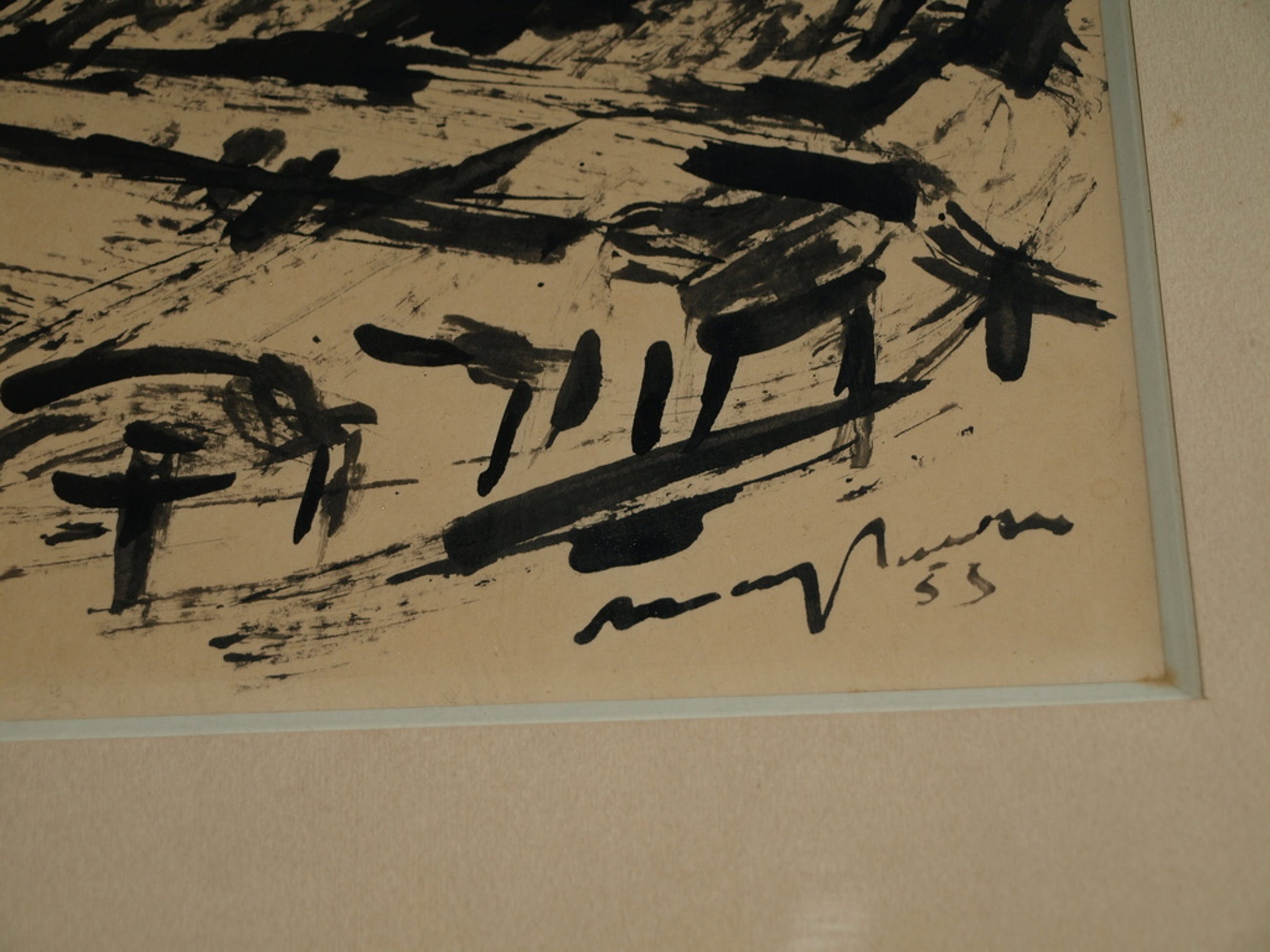 Oost-Indische inkt – Landschap II – Gesigneerd & ingelijst – 1955 ...