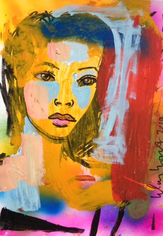 Peter Klashorst - Peter Klashorst , gem. techniek op papier, gesigneerd ...