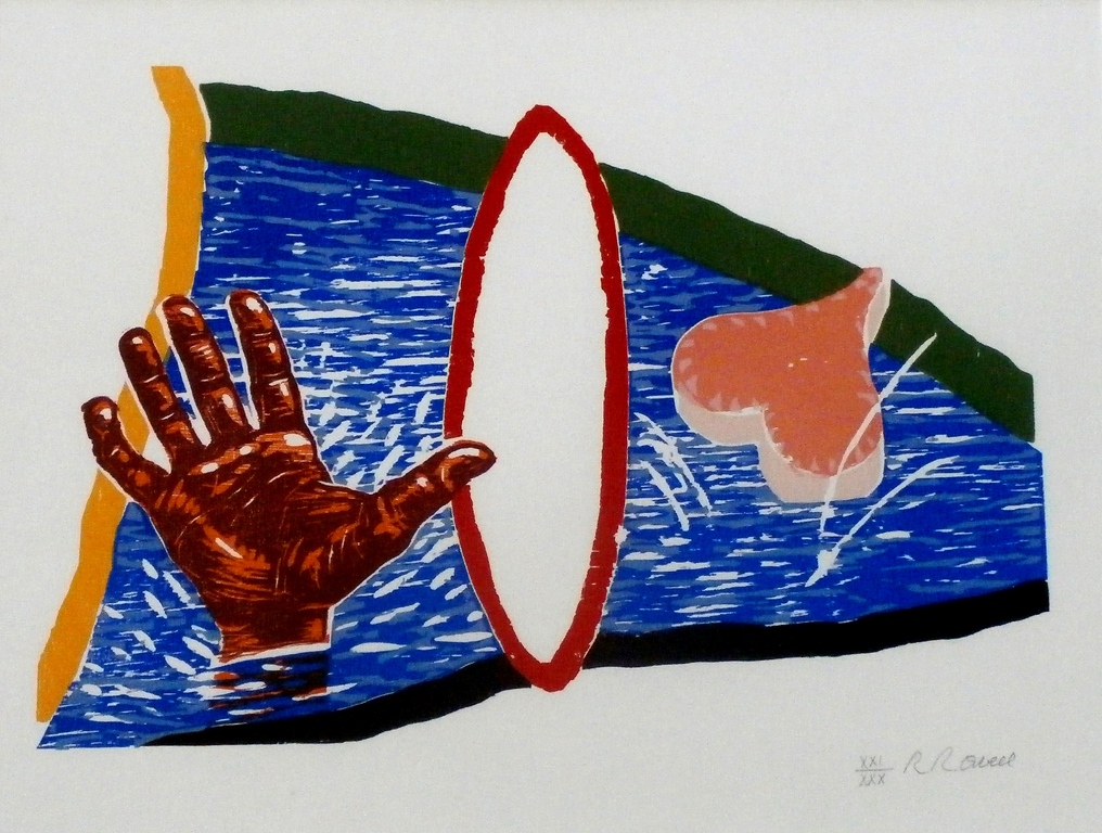 Roger Raveel - Roger Raveel - houtdruk: Ludduvuddu + gesigneerd boek ...