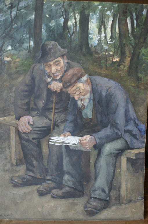 Martin Schildt - Martinus Schildt (1867-1921) - Twee oude mannen op ...