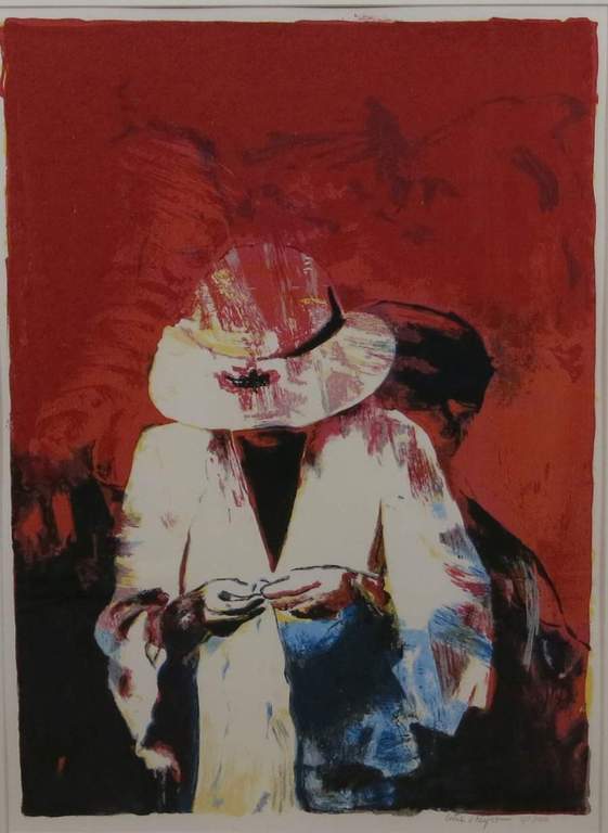 Corrie van Heyst - Corrie van Heyst: Zeefdruk, Vrouw met hoed ...