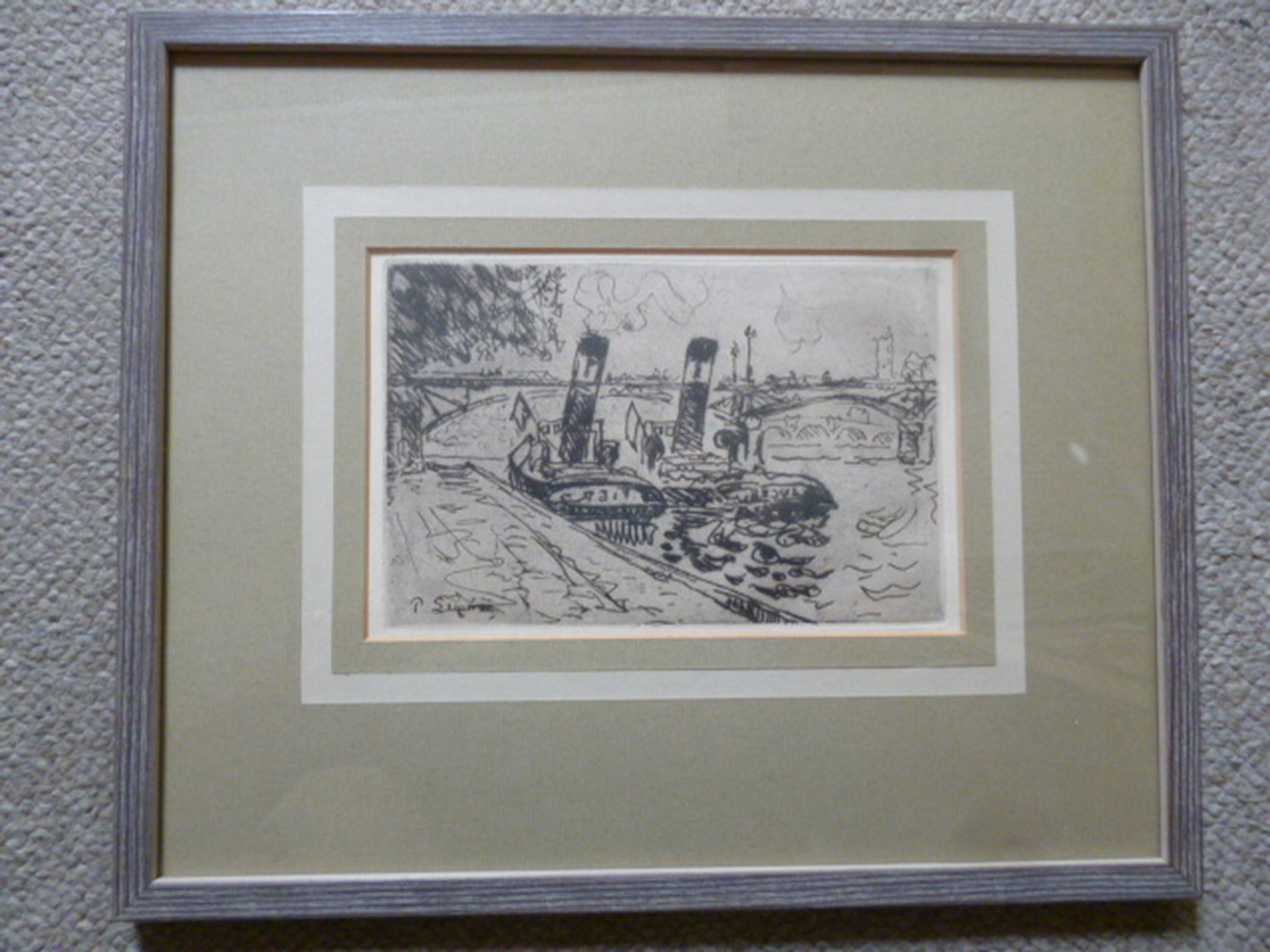 Paul Signac - Paul Signac - ets (droge naald) - Paris: Le Pont des Arts ...