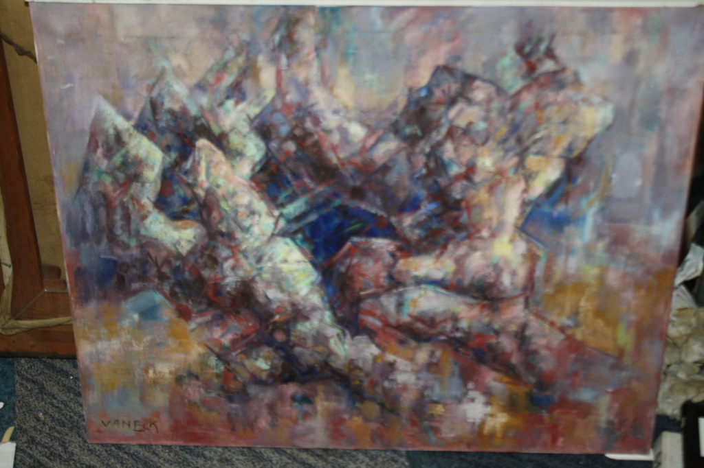 Gerard van Eck - ABSTACT met naakt figuren door GERARD van ECK 1961 - salon de paris Verkocht ...