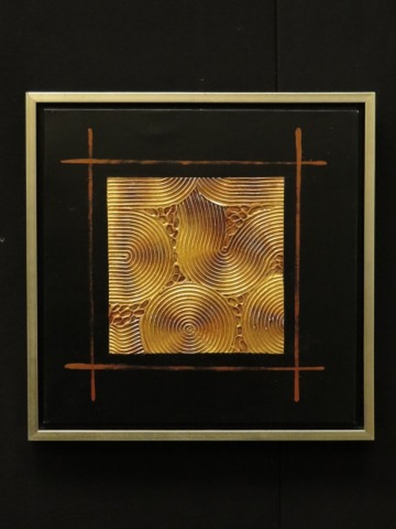 Han Teng - HAN TENG Schilderij op doek GOUDEN CIRKELS in baklijst ...