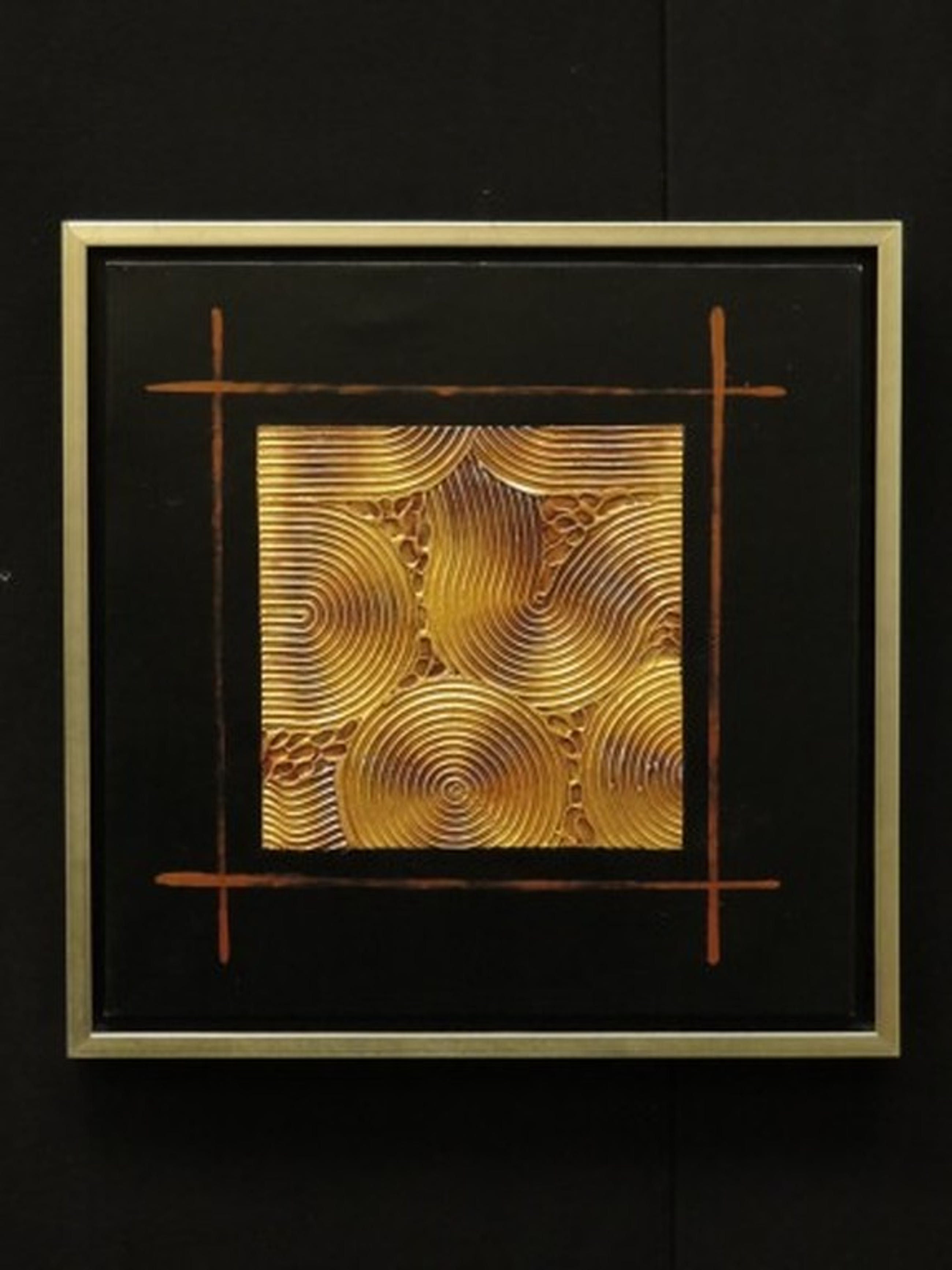 Han Teng - HAN TENG Schilderij op doek GOUDEN CIRKELS in baklijst ...