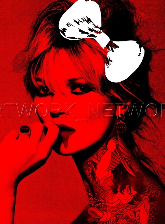 Large Print Painting "Kate Moss Red" Signed Numbered A/P or 1 to 100 ...