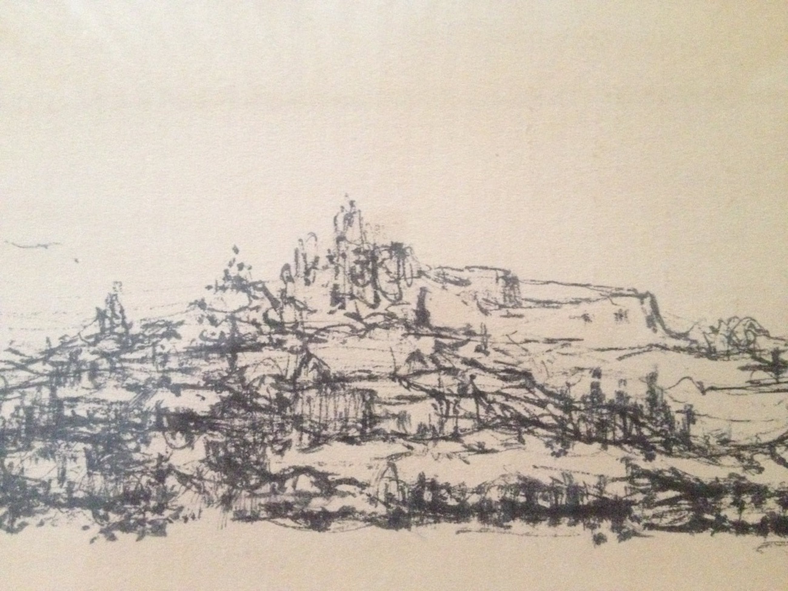 Wim Burger - Willem Burger (1913-1999): Landschap, Oost-Indische inkt ...