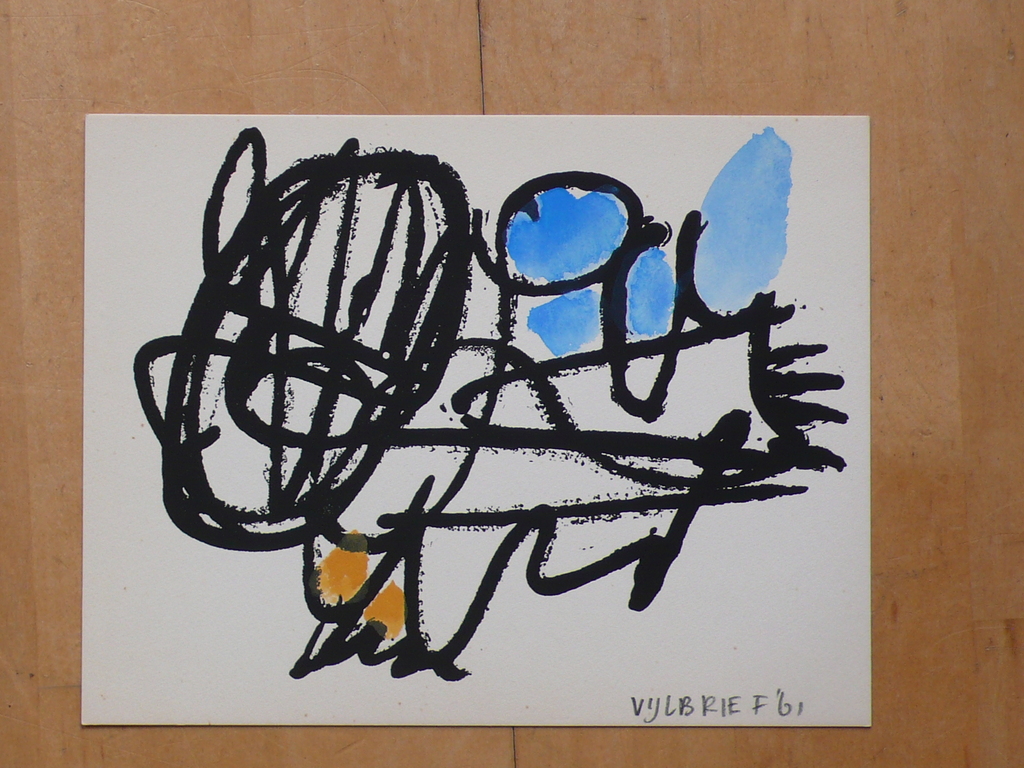 Ernst Vijlbrief - Ernst Vijlbrief (1934-2010) penseel tekening op ...