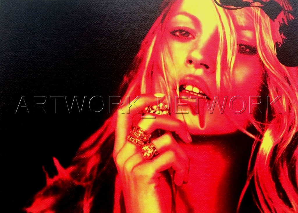 Large Print Painting "Kate Moss F" Signed Numbered A/P or 1 to 100 with ...