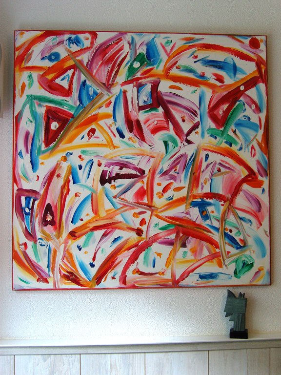 Billi Thanner - Thanner, Billi: schitterend kleurig werk op doek. Verkocht | Kunstveiling.nl