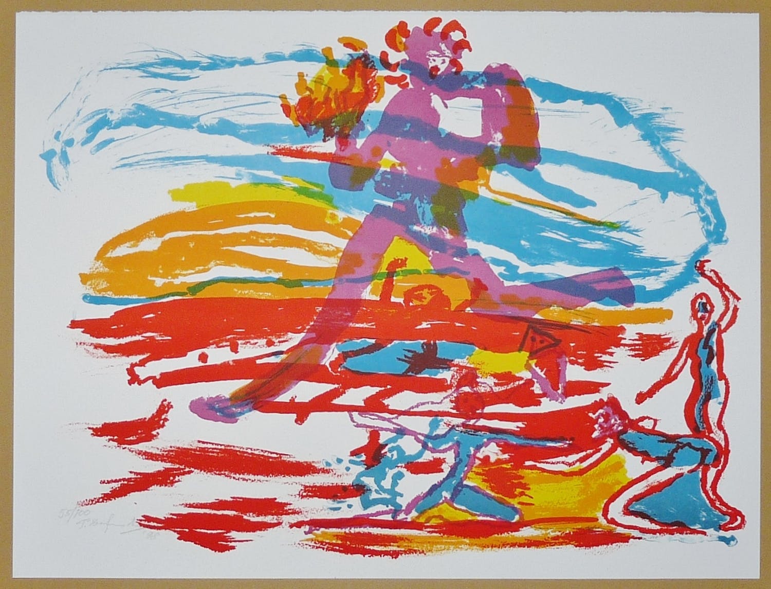 Pieter Defesche - Pieter Defesche, kleurenlitho, zonder titel, 1998, oplage 100 ex. Verkocht ...