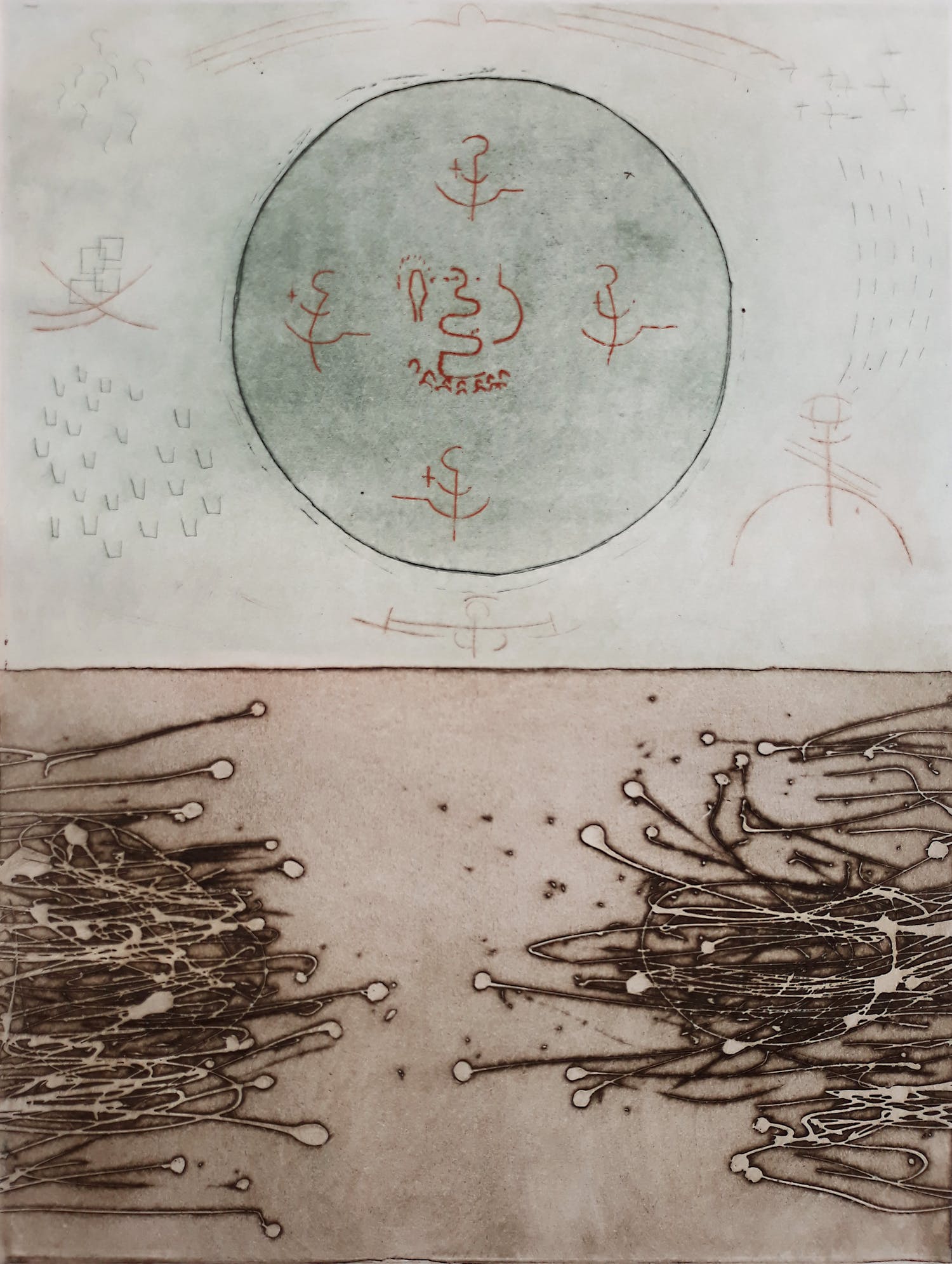 Jan Montyn - Chonyid Bardo - Possédant le savoir, aquatint ets (kleine ...