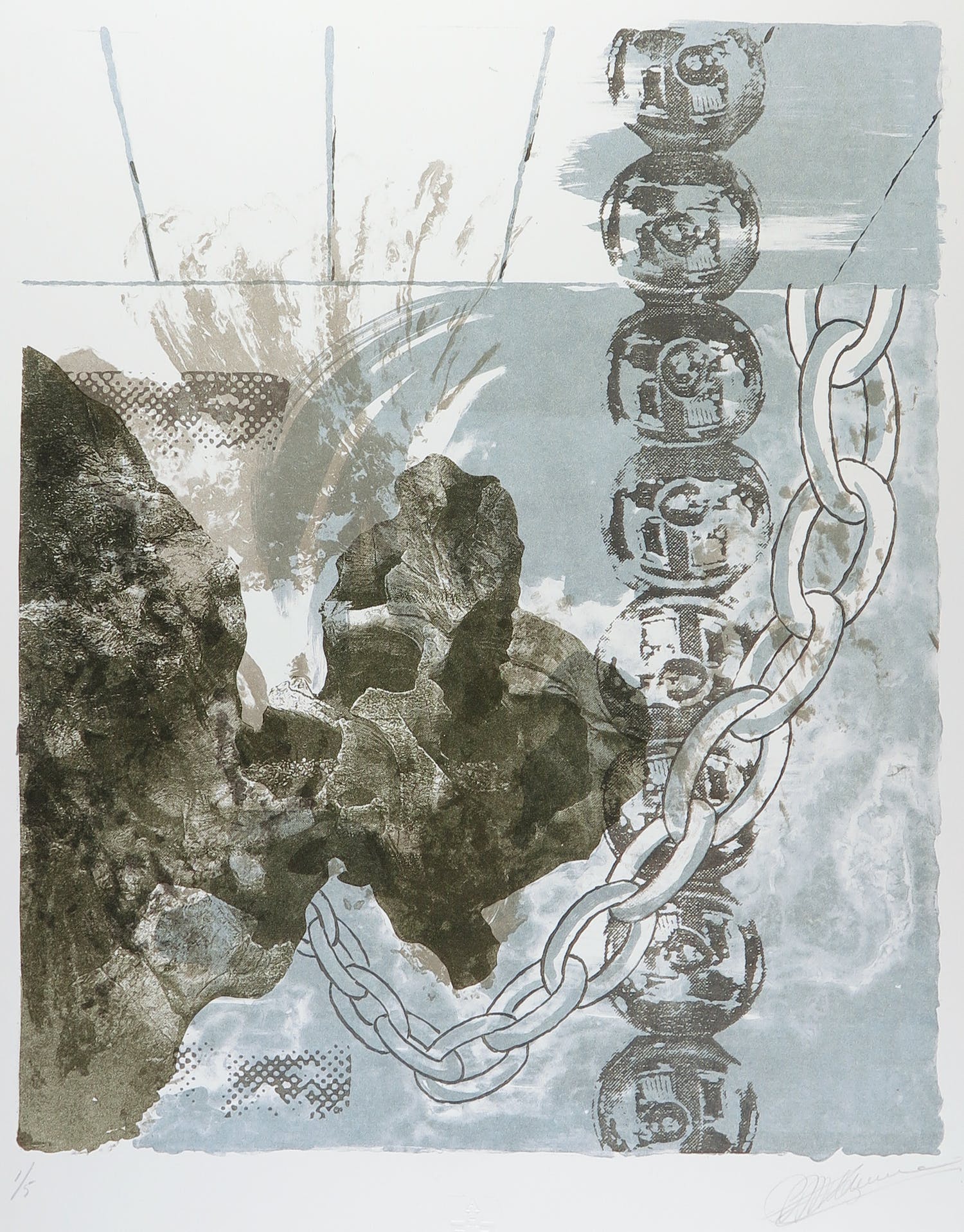 Paul Smulders - Litho, Abstracte compositie Verkocht | Kunstveiling.nl