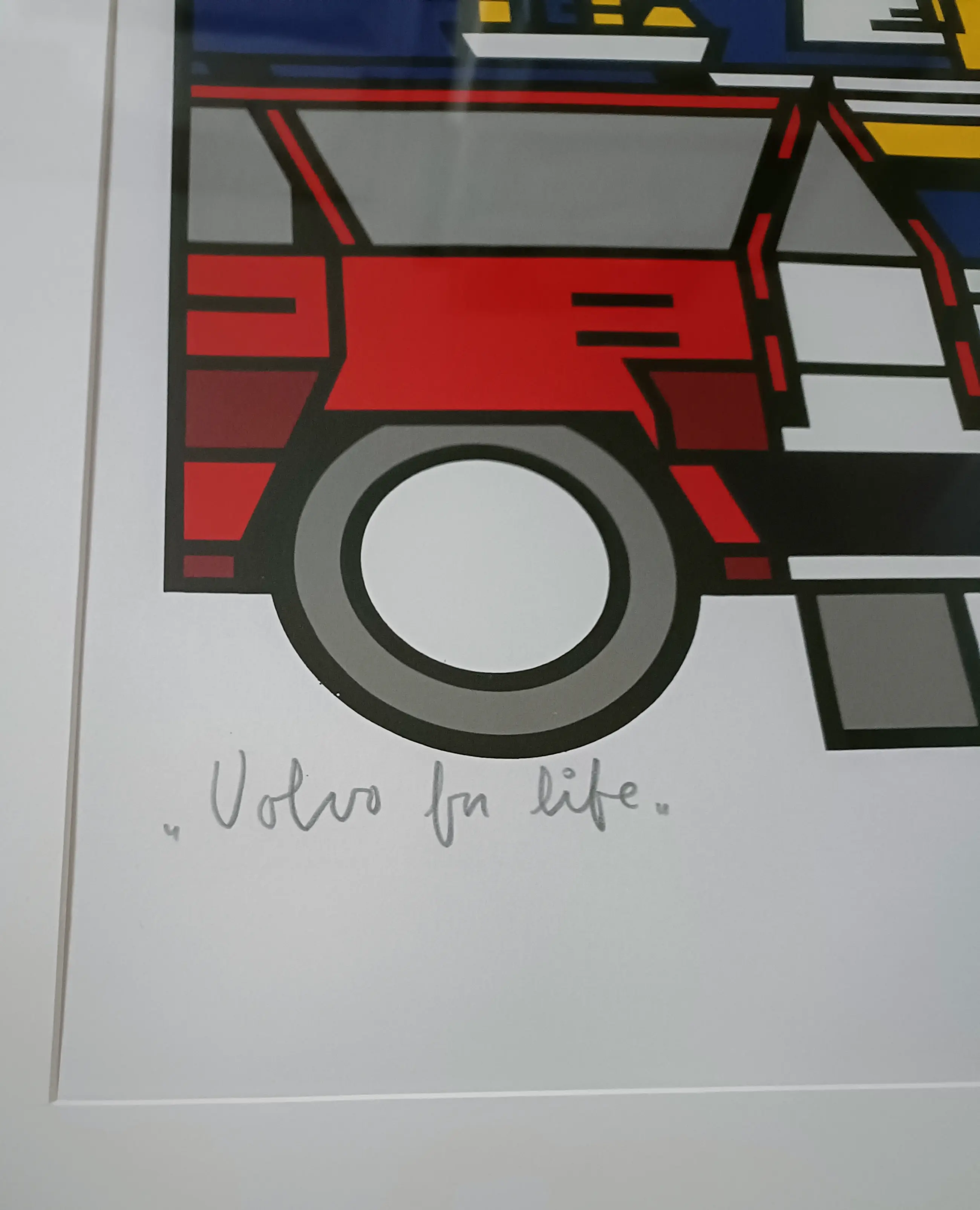 Ed van Doorn - Volvo for life ! Nieuwe grote kleurenlitho, ingelijst ...
