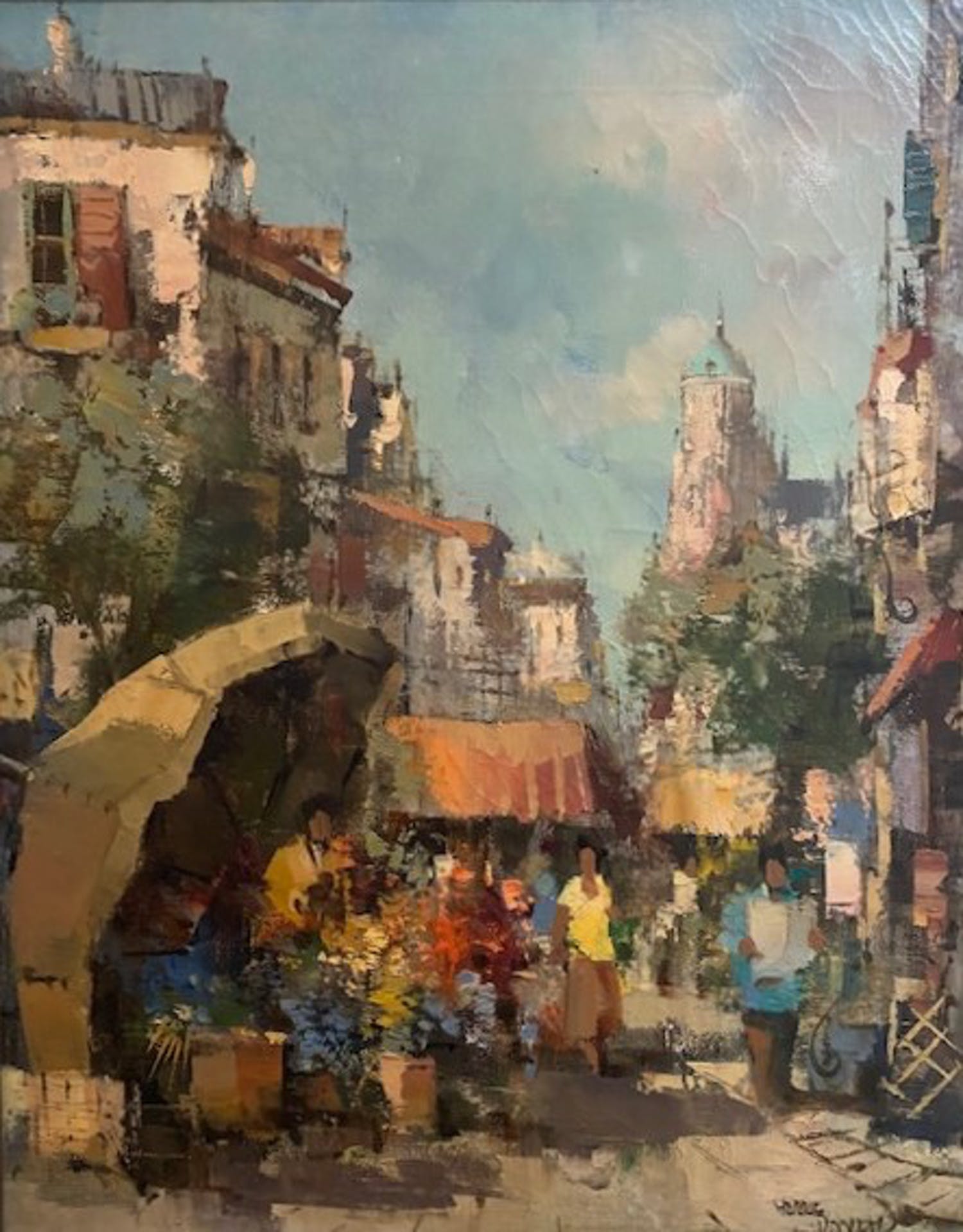Harry Koolen - Markt in Rue Mouffetard, Parijs Verkocht | Kunstveiling.nl