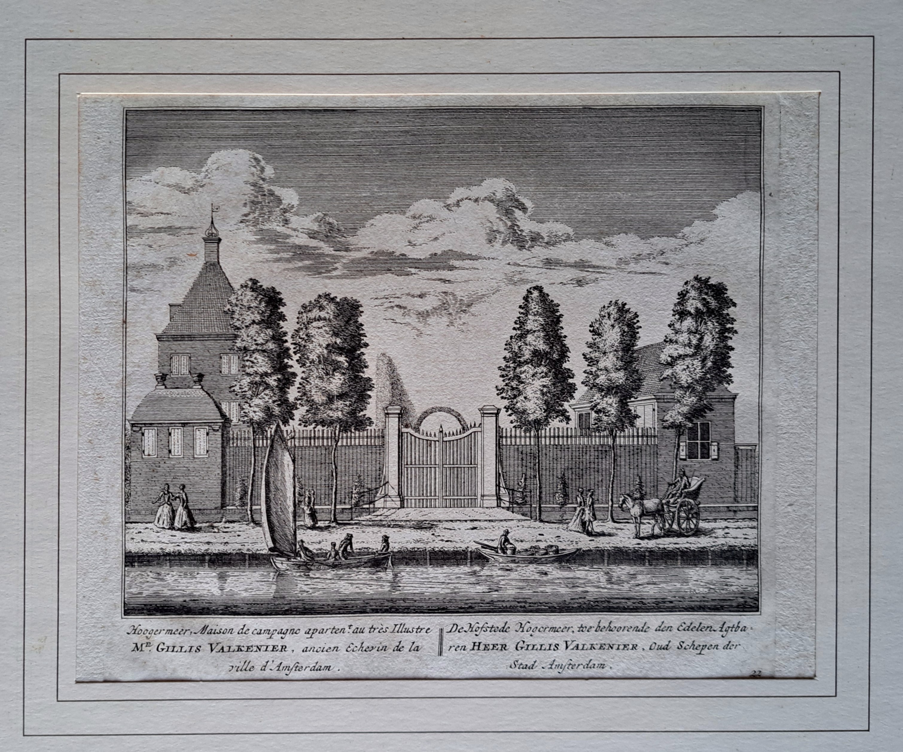 Abraham Rademaker - Koperets uit 1730. De Hofstede Hogermeer, Edelen ...