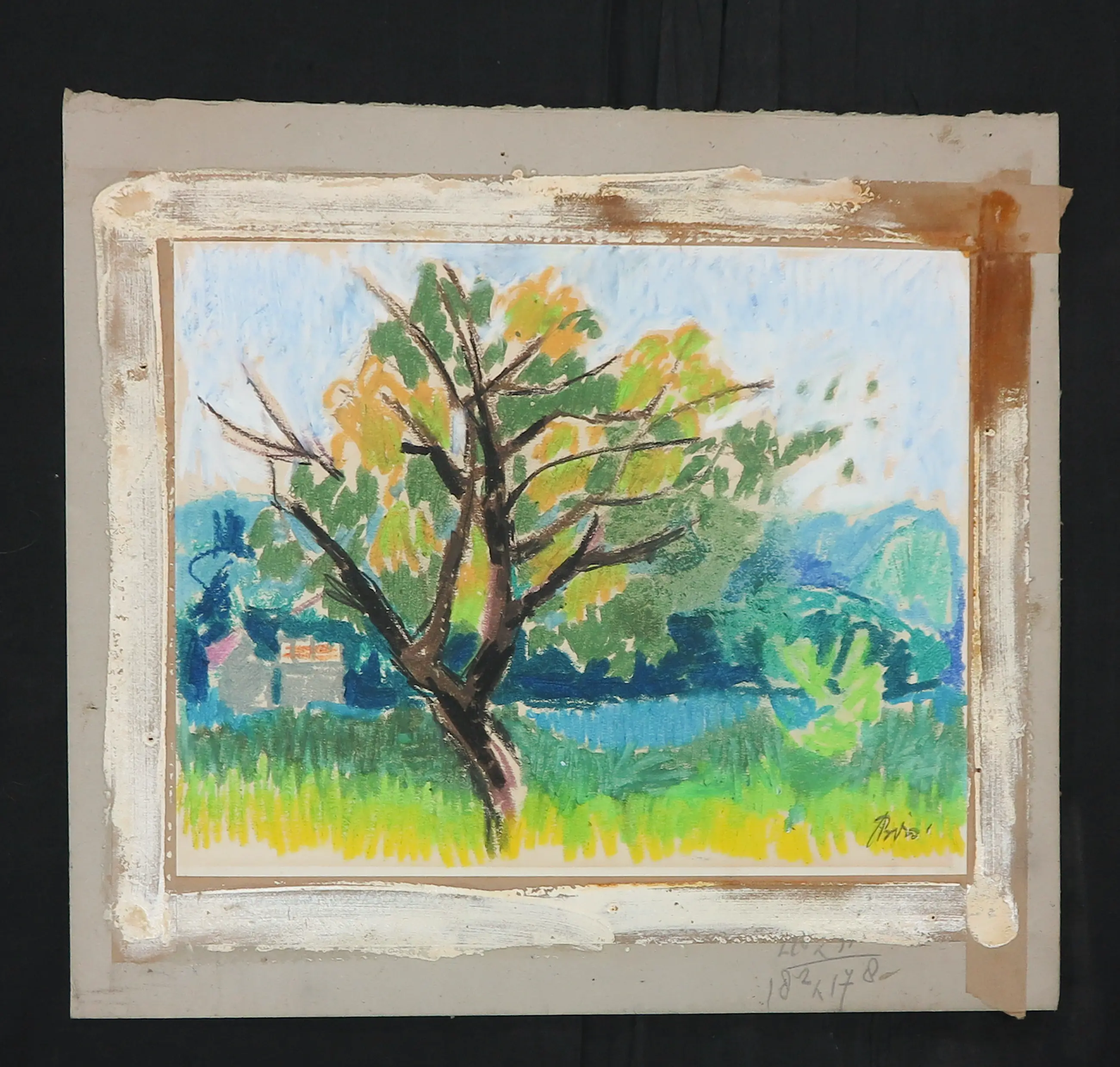 Akos Biro - Gemengde techniek op papier, Landschap Verkocht | Kunstveiling.nl