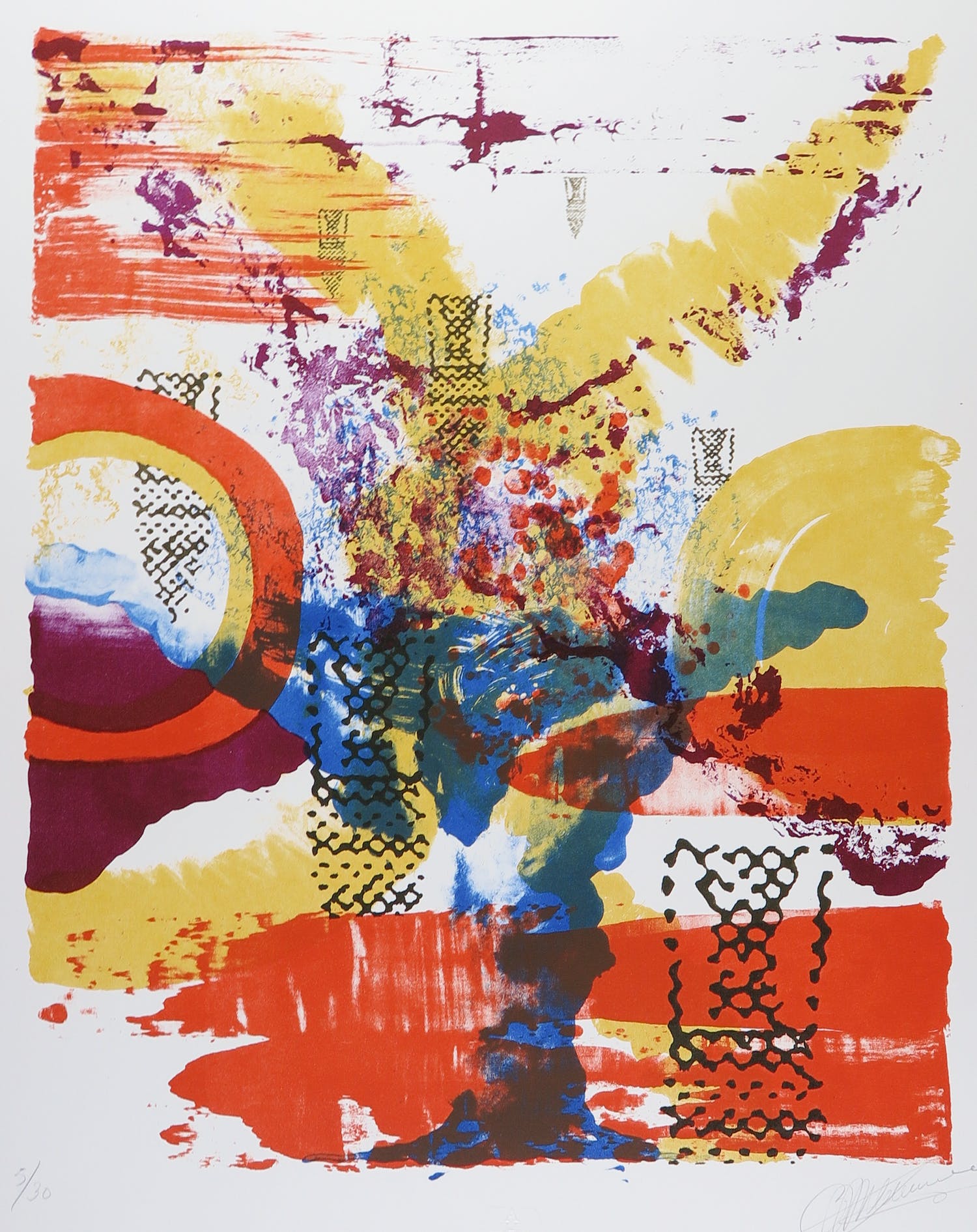 Paul Smulders - Litho, Abstracte compositie Verkocht | Kunstveiling.nl