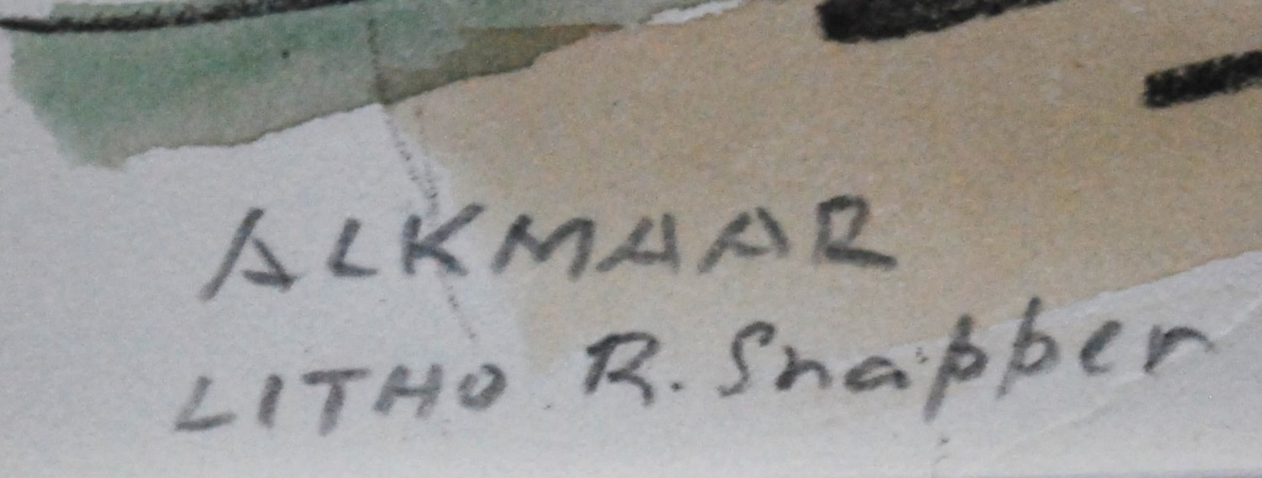 Rein Snapper - Alkmaat met de Waag - grote handgesigneerde kleurenlitho ...