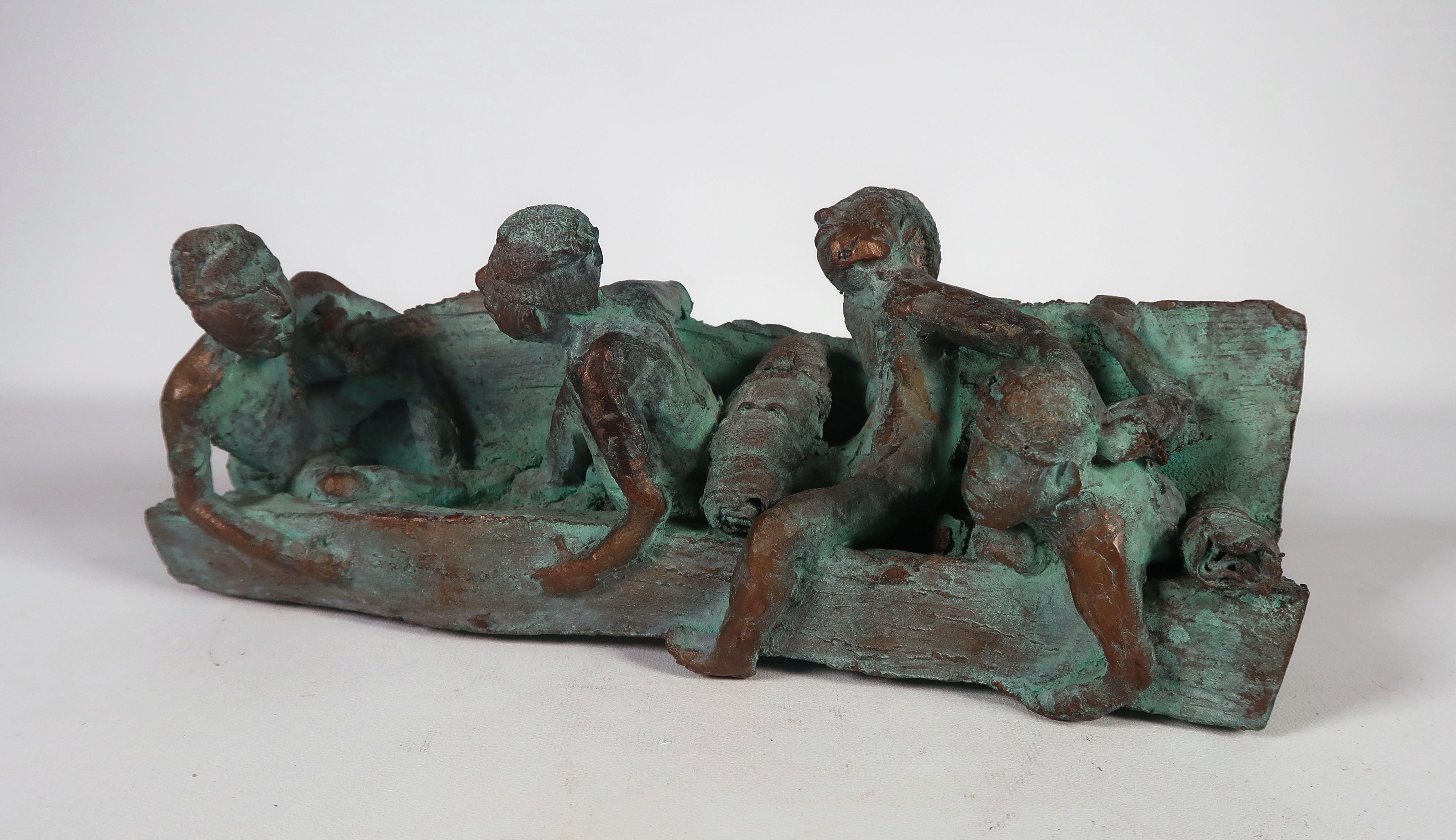 Brons - Brons, Boot met figuren Verkocht | Kunstveiling.nl