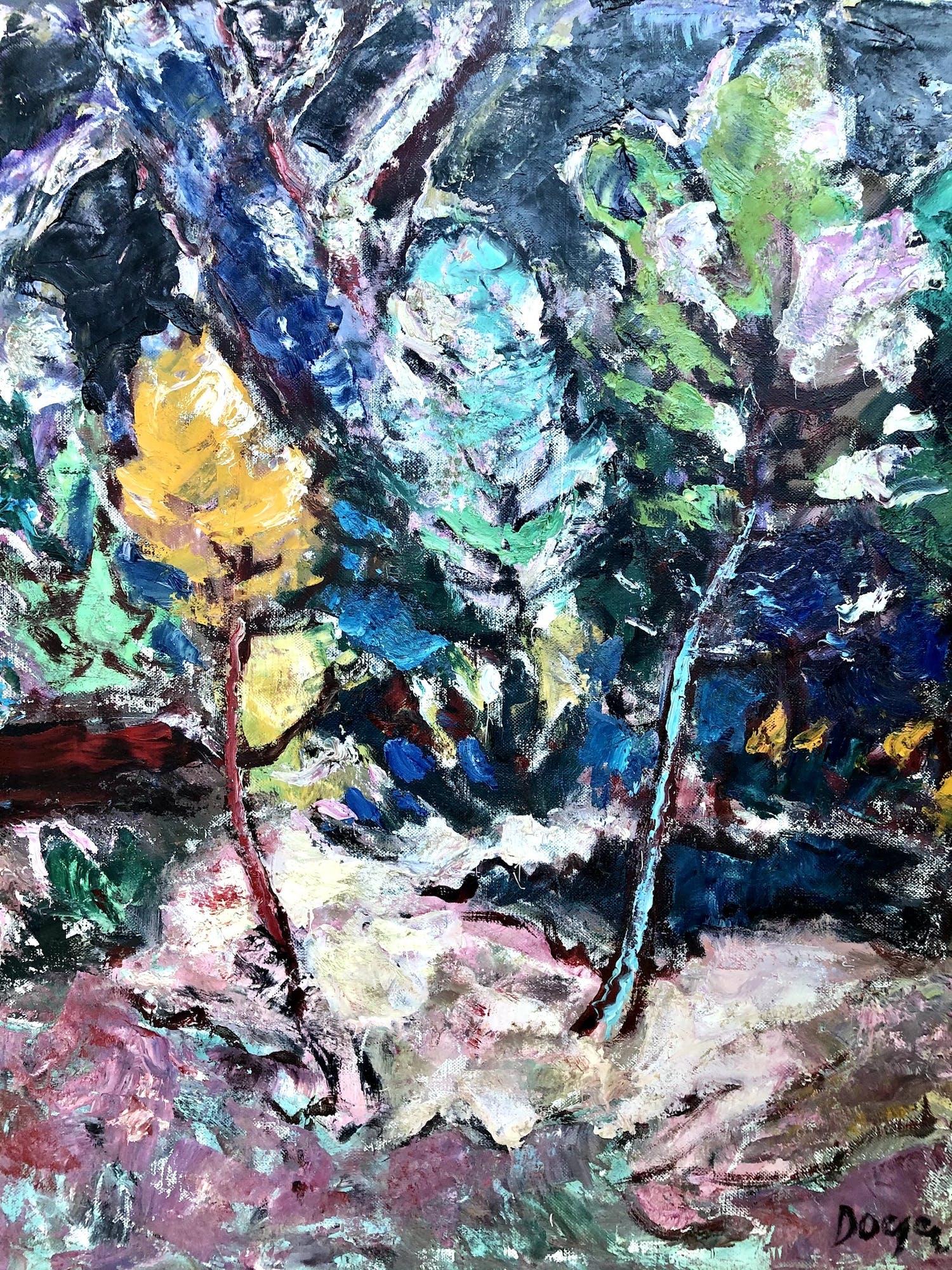 Jacobus Doeser - Bomen - Olieverf op Doek Verkocht | Kunstveiling.nl