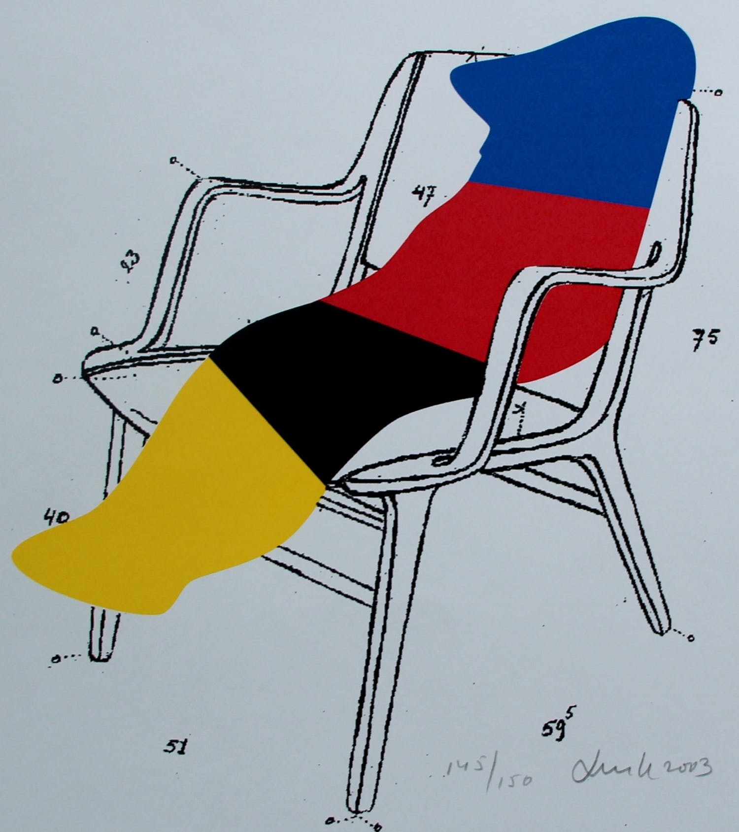 Jan Snoeck - Zeefdruk: Stoel - 2003 Verkocht | Kunstveiling.nl