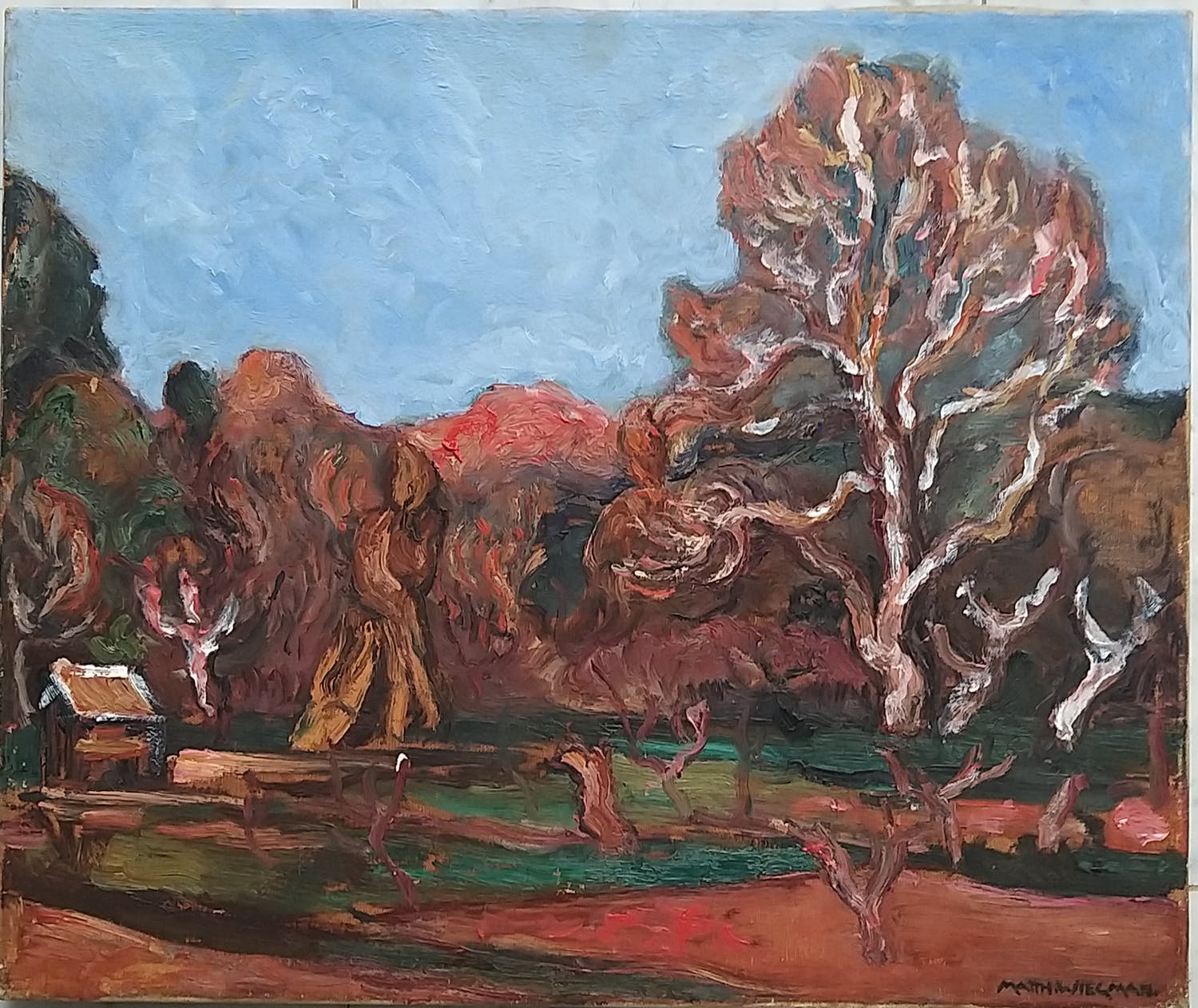 Matthieu Wiegman - Frans landschap net bomen Verkocht | Kunstveiling.nl